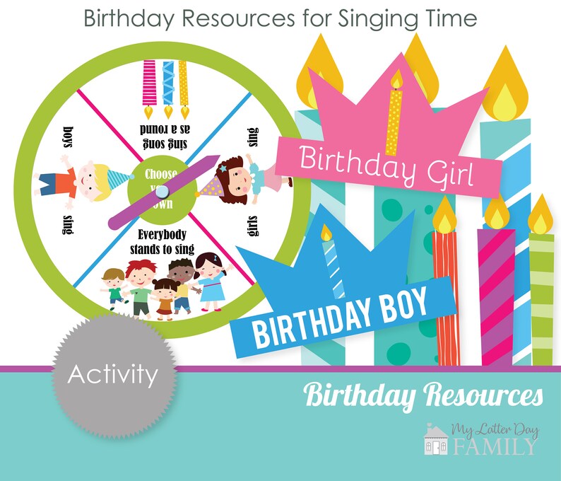 Music Time Birthday Resources Activities Printable Spinner Singing Time ...