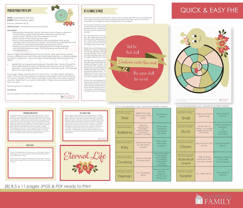 Family Home Evening Lesson Plan Enduring to the End, Printable Family ...