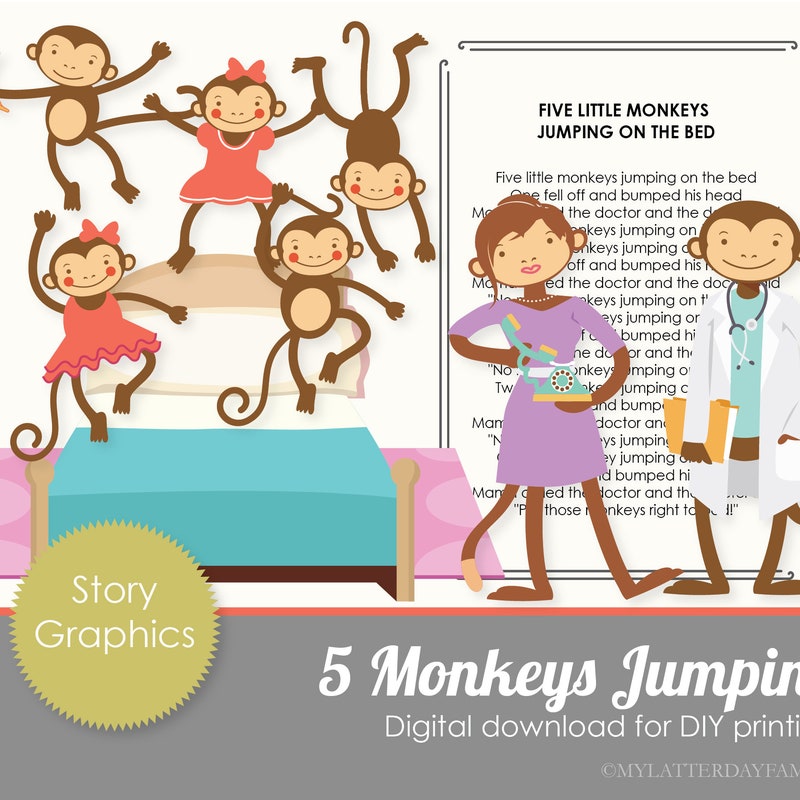 Five Little Monkeys - Etsy