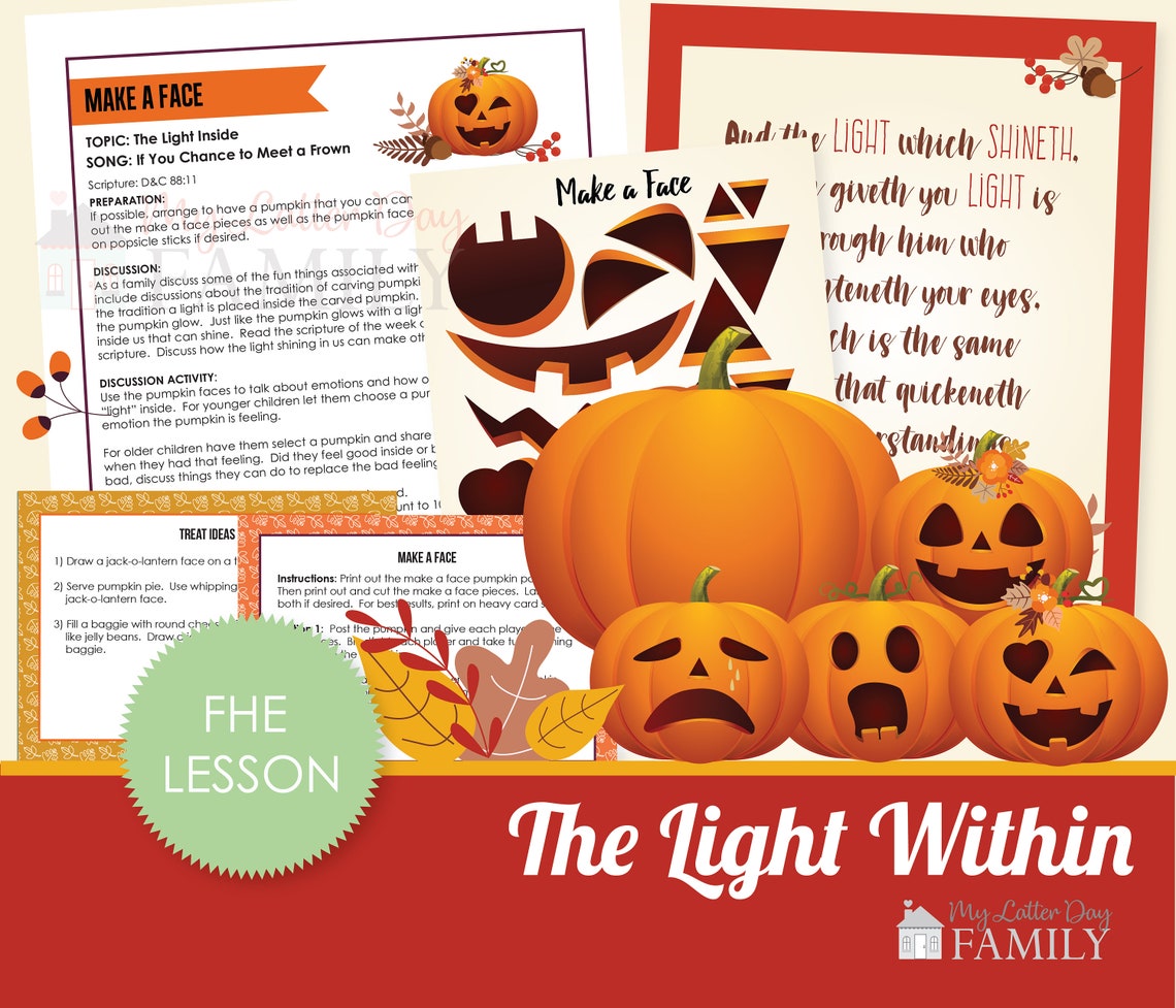 Family Home Evening Lesson Plan Halloween the Light Within Pumpkin ...