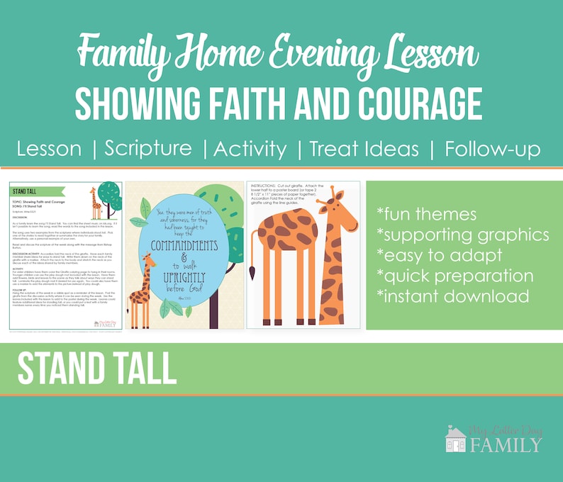 Family Home Evening Lesson - Stand Tall With Graphics DIGITAL Lesson ...