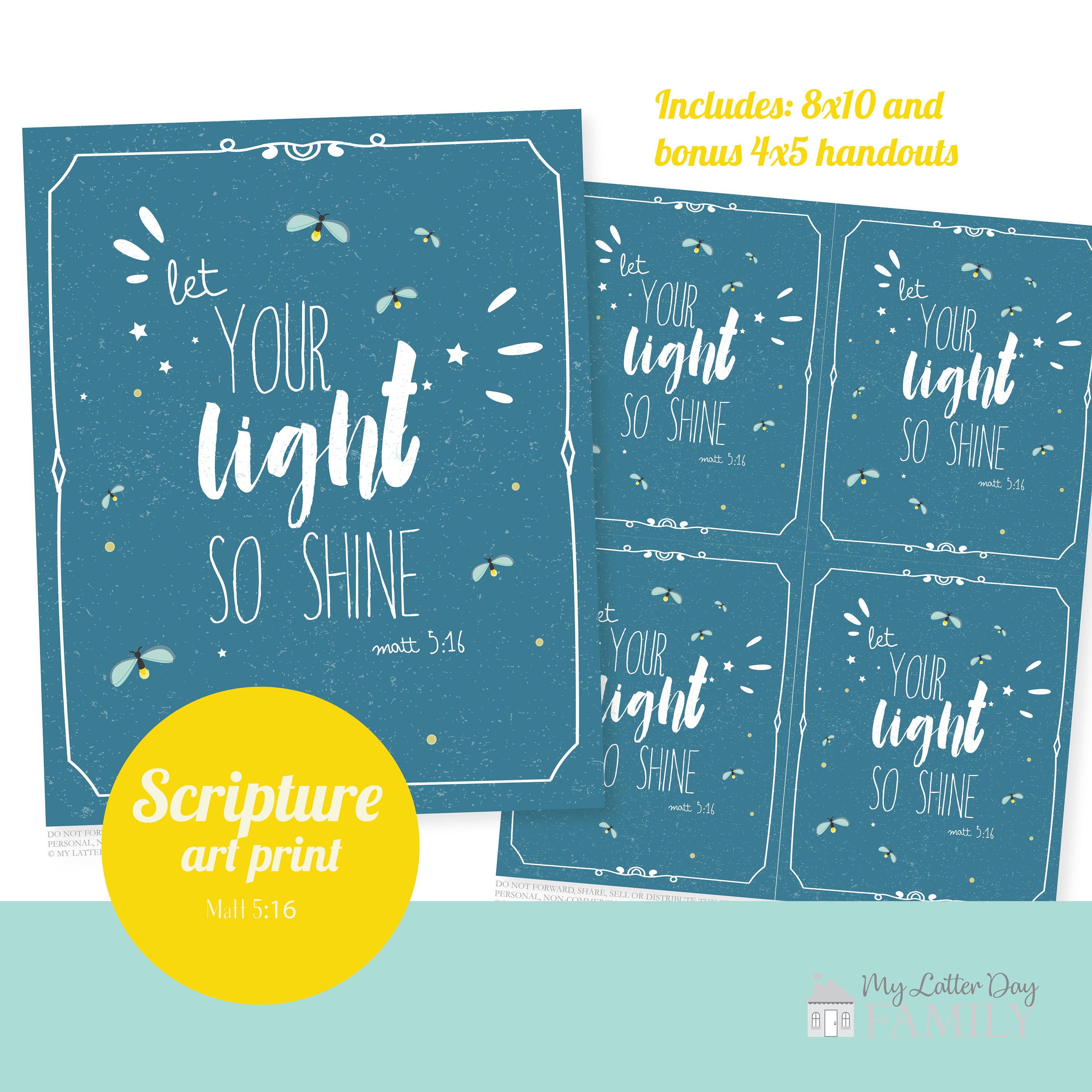 Let Your Light so Shine Art Print With Bonus Handouts DIGITAL Instant ...