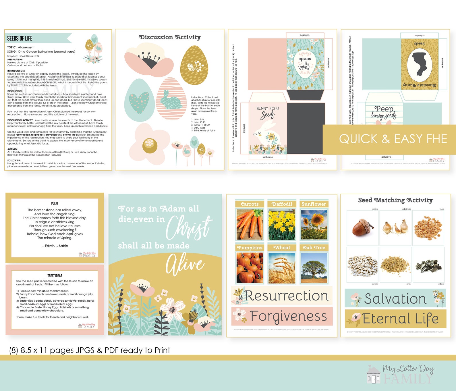 Easter Family Home Evening Lesson Plan Downloadable Lesson Kit - Etsy