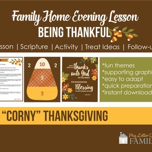Thanksgiving FHE Lesson Plan With Graphics DIGITAL Printable Family ...