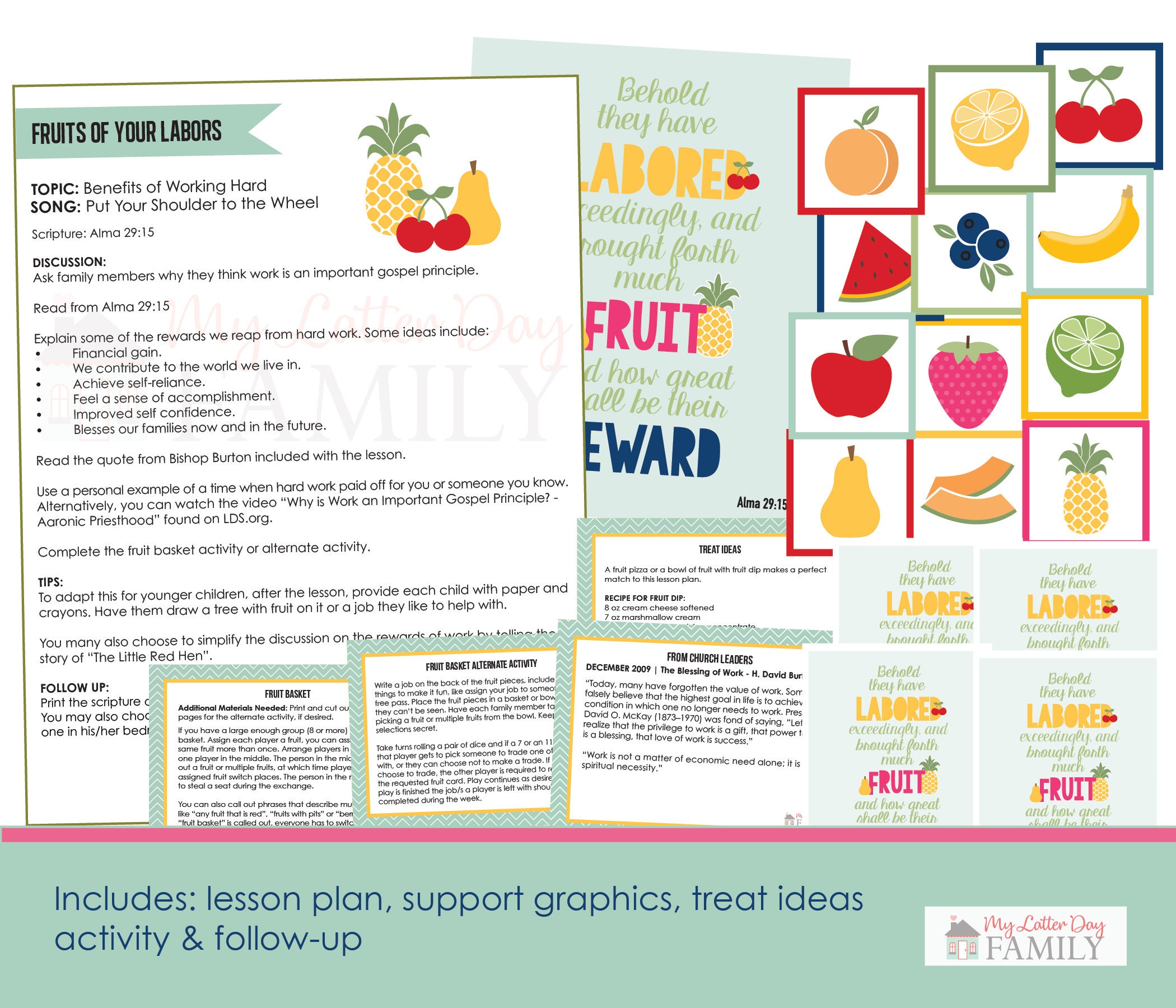 Family Home Evening Lesson on Work, Fruits of Our Labors DIGITAL ...