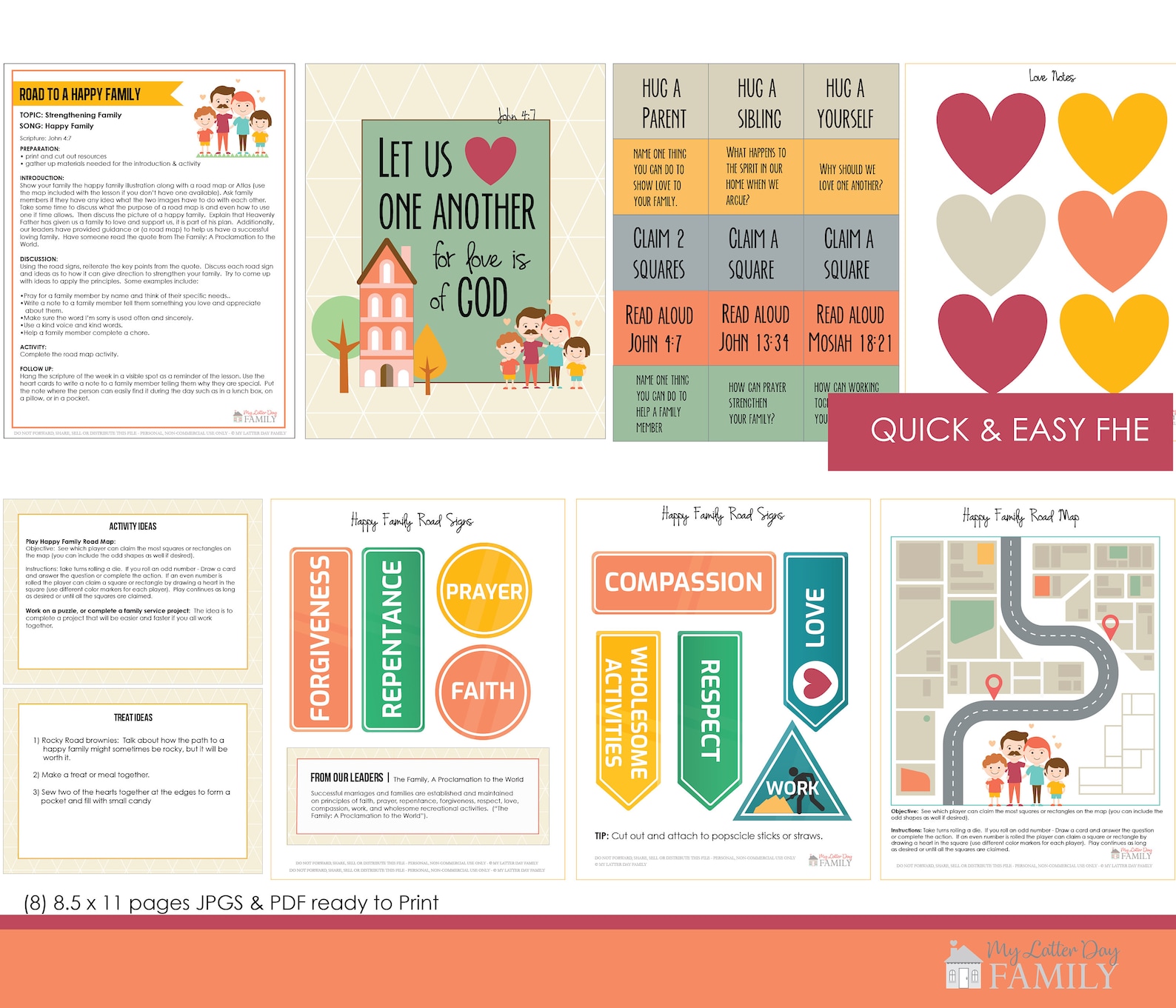 Family Home Evening Lesson Plan Printable DIGITAL Instant - Etsy