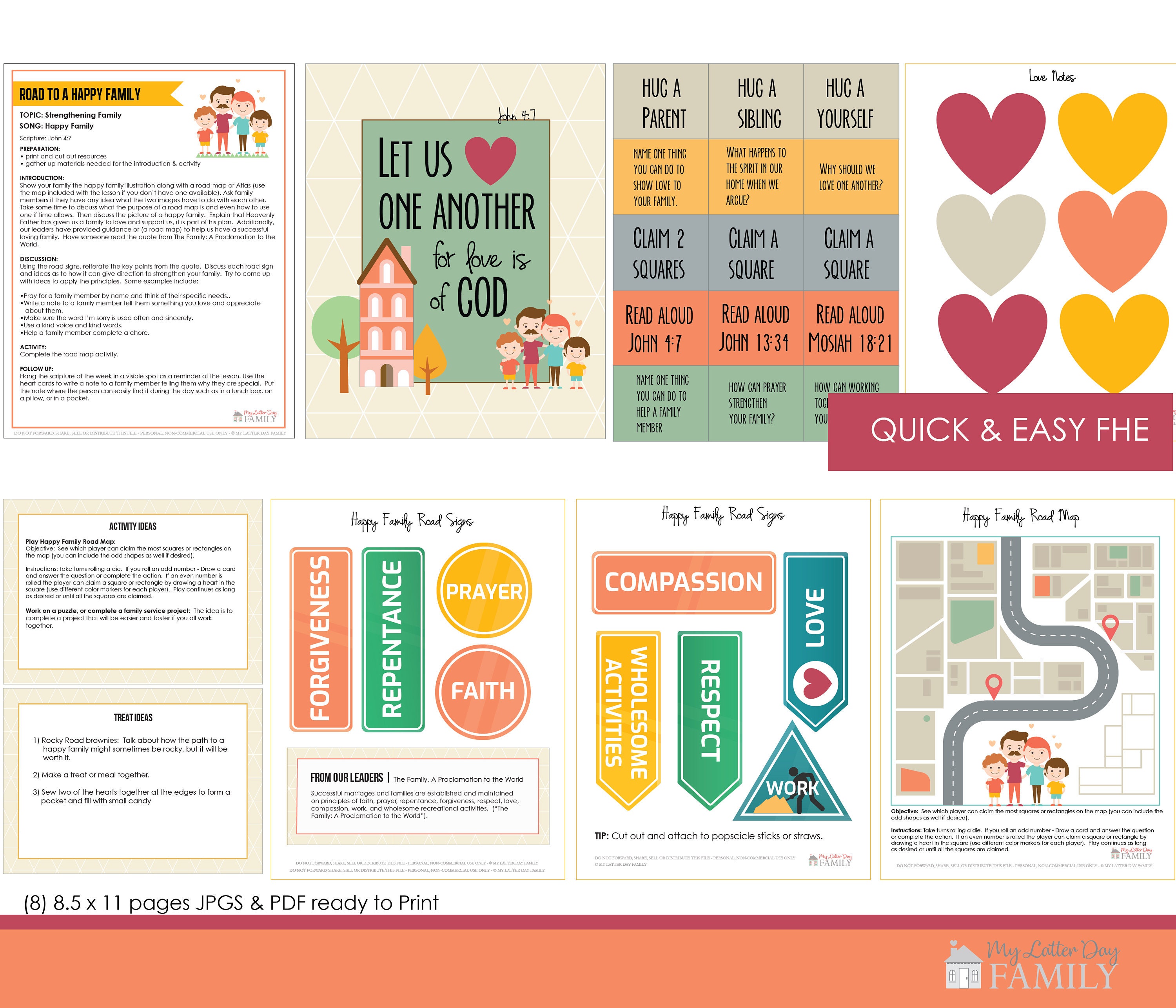 Family Home Evening Lesson Plan Printable DIGITAL Instant - Etsy