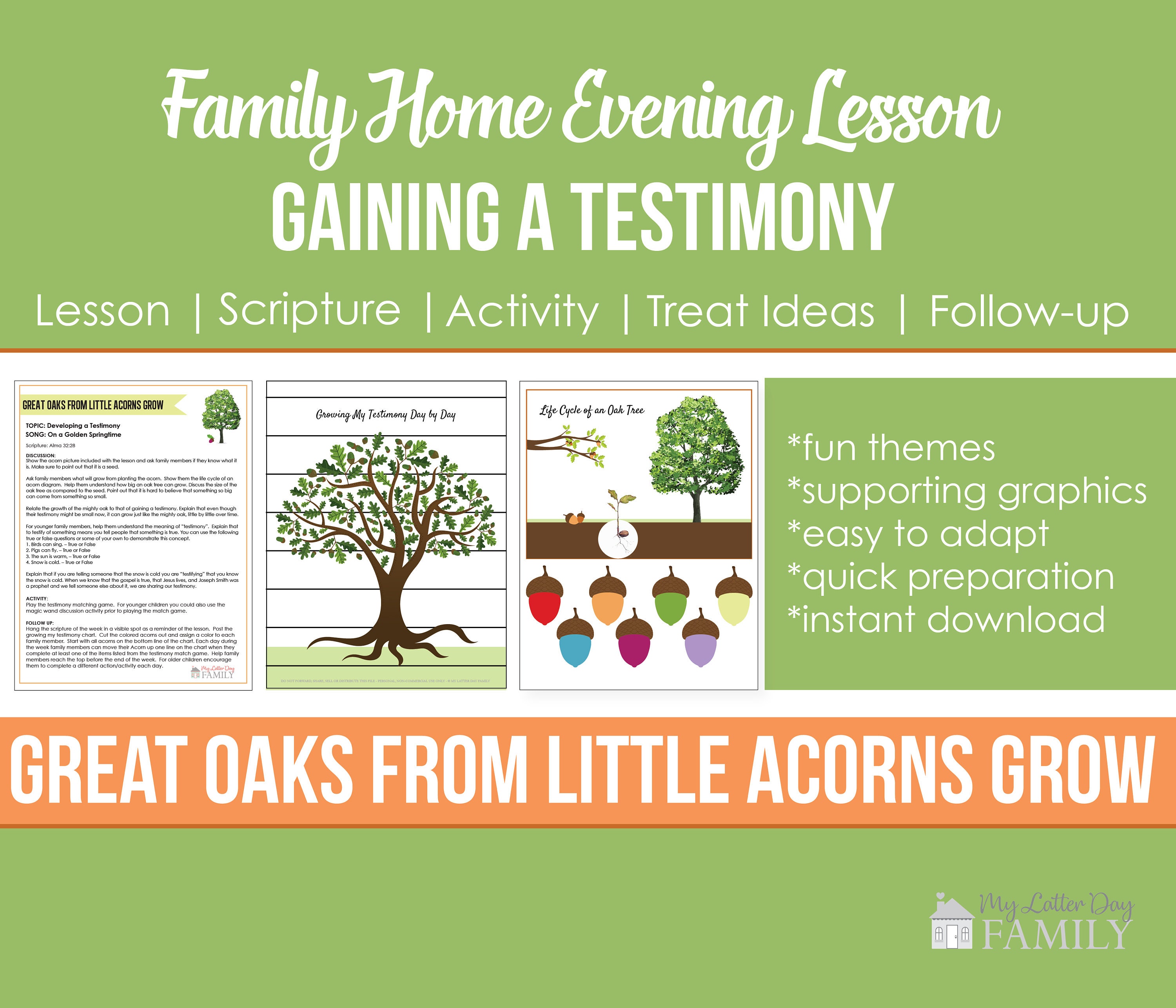 Gaining a Testimony Family Home Evening Lesson Plan DIGITAL - Etsy
