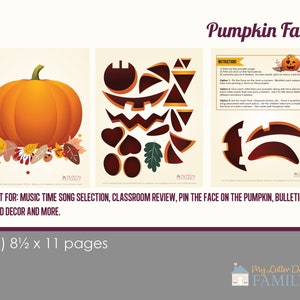 Printable Jack-o-lantern Make A Face, Halloween Activity for Singing ...