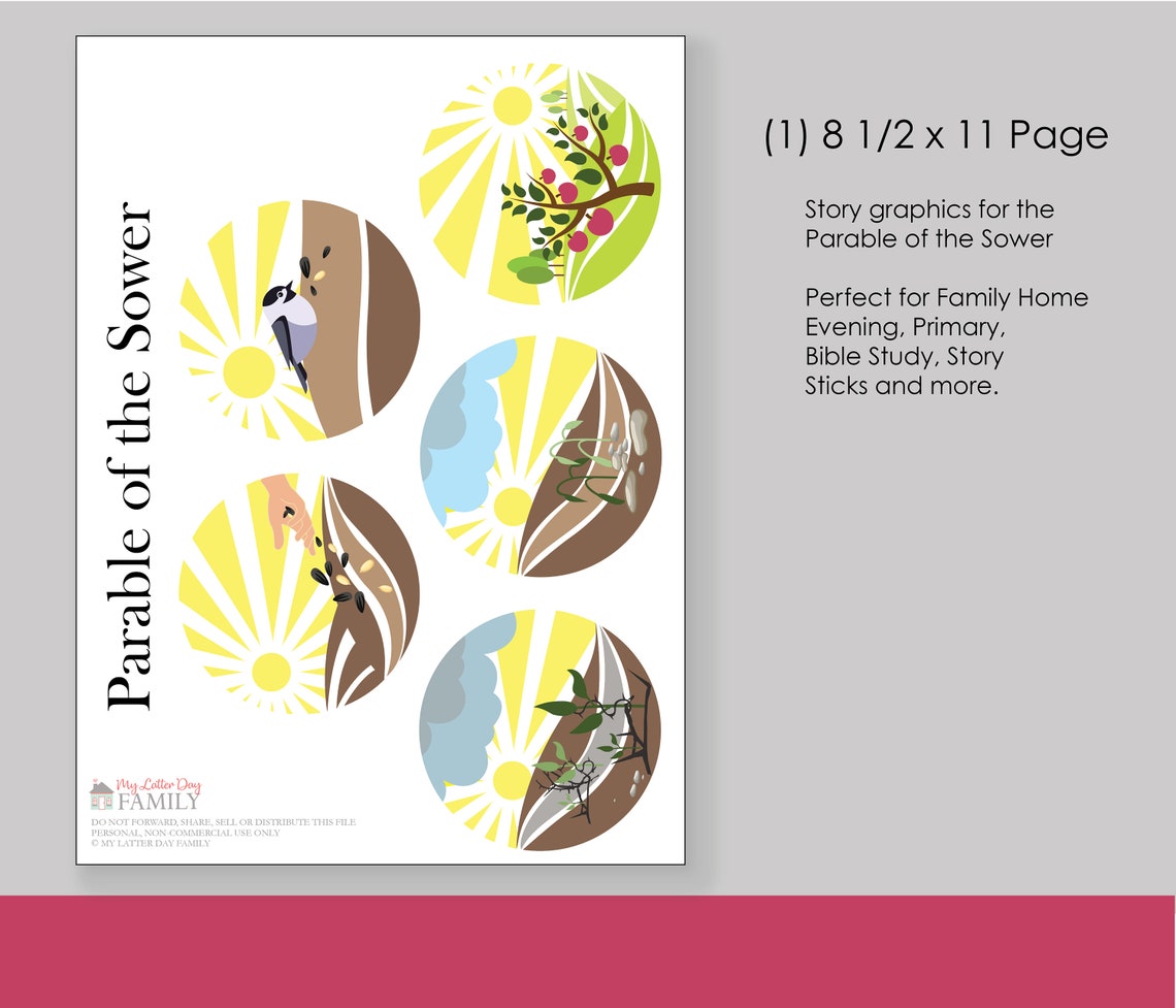 Parable of the Sower Bible Story Graphics, Printable DIGITAL Instant ...