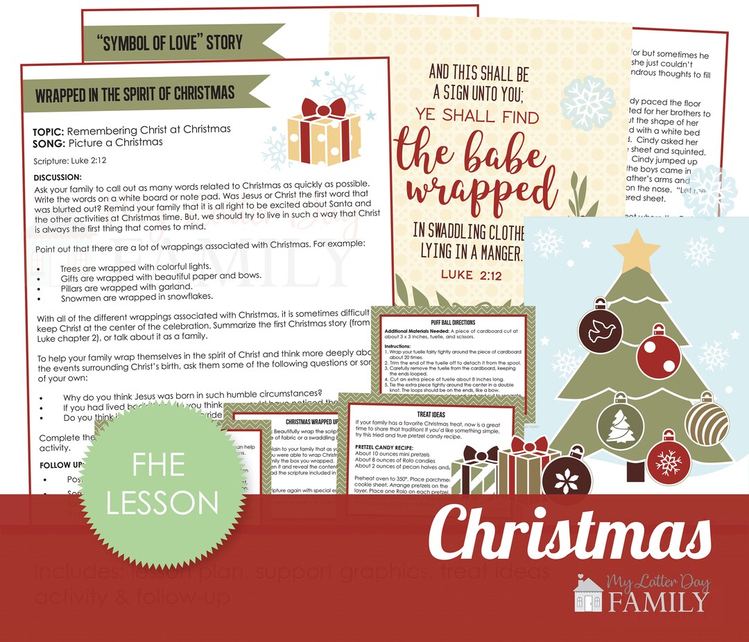 Christmas Family Home Evening Lesson Plan Printable DIGITAL Instant ...