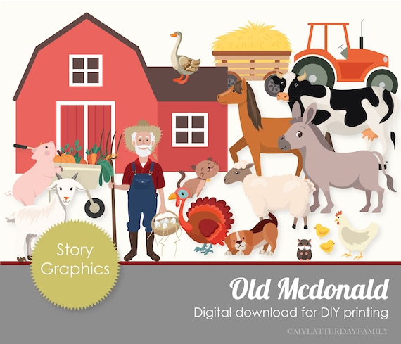 Old Mcdonald Song Graphics for Printable DIGITAL Instant - Etsy