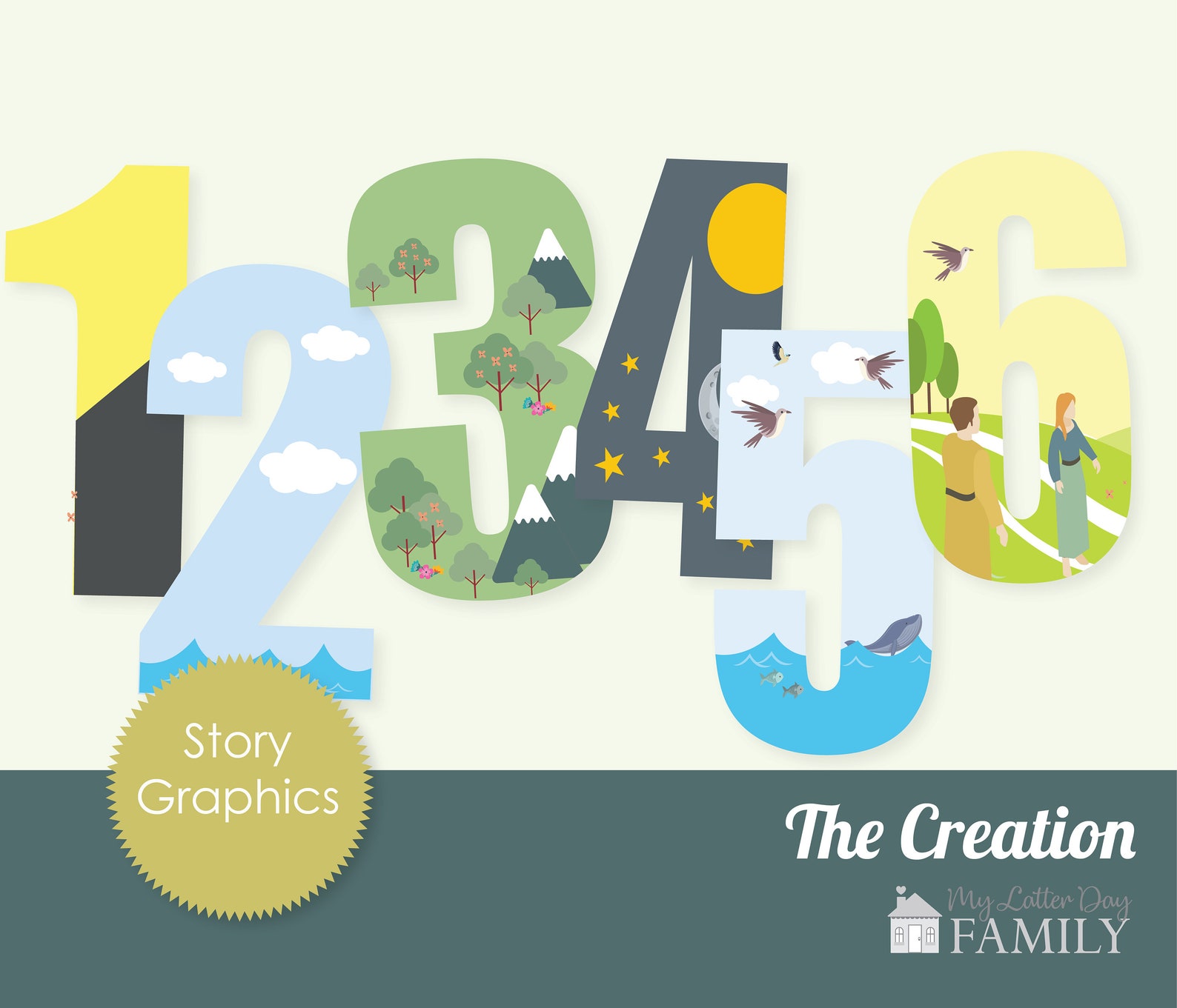 The Creation Bible Story Graphics Printable DIGITAL Instant - Etsy