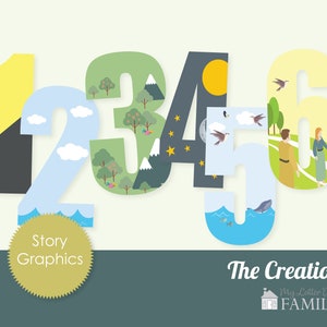 The Creation Bible Story Graphics, Printable DIGITAL Instant Download ...