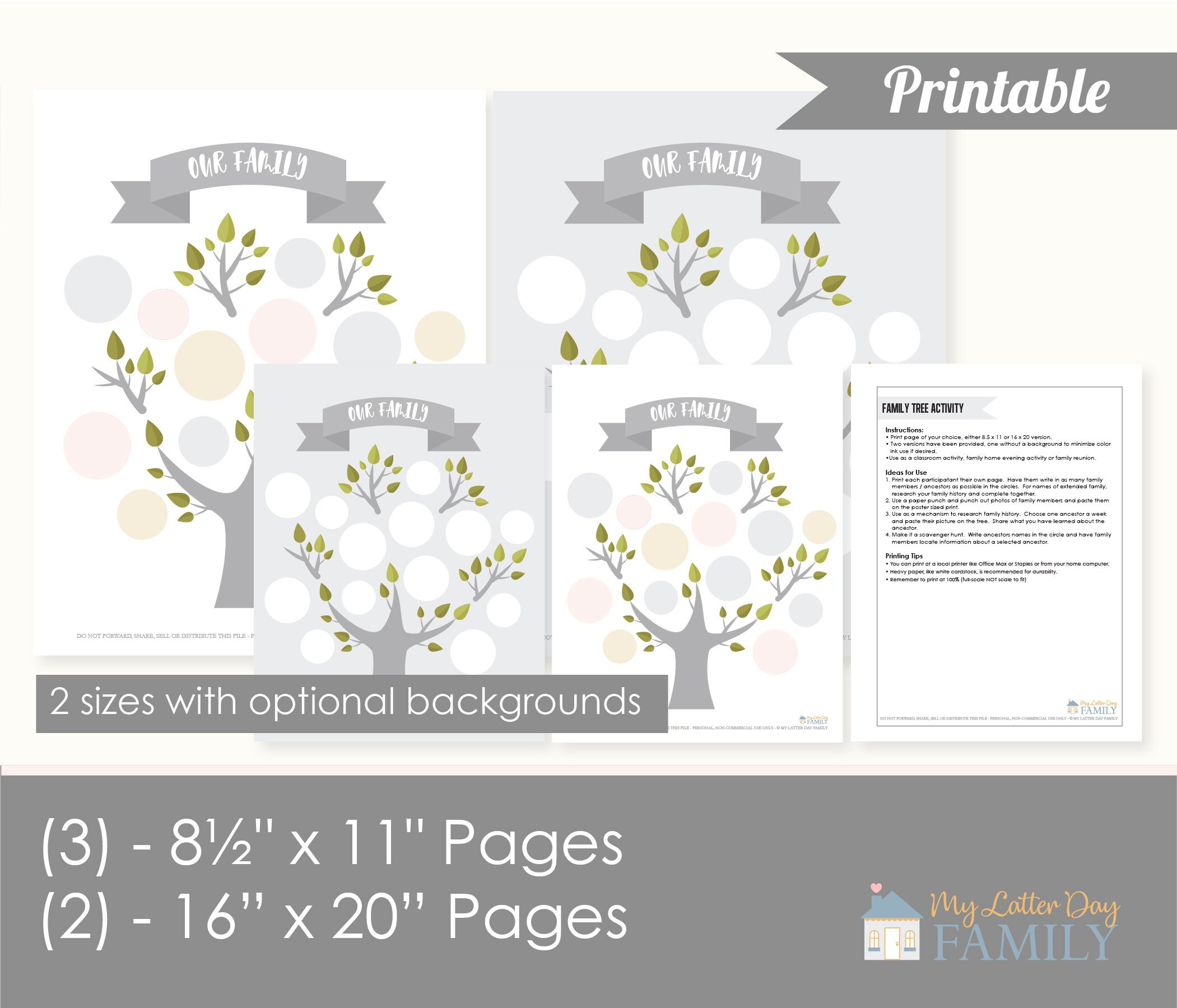 Printable Family Tree Activity or Lesson Resource Instant - Etsy