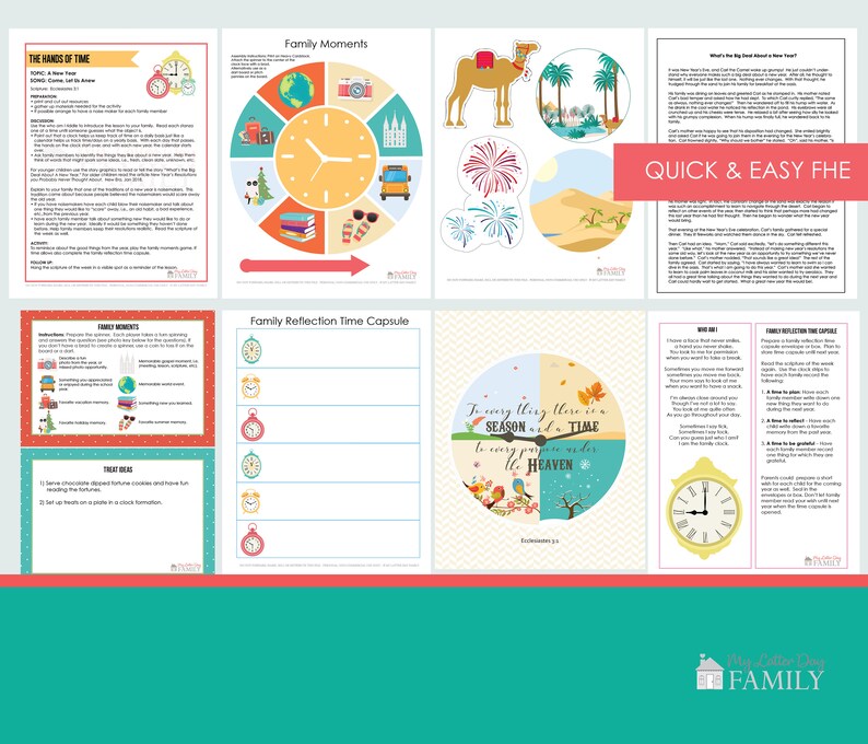 New Year Family Home Evening Lesson Plan Instant Printable Lesson Plan ...