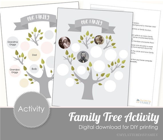 Printable Family Tree Activity or Lesson Resource Instant - Etsy
