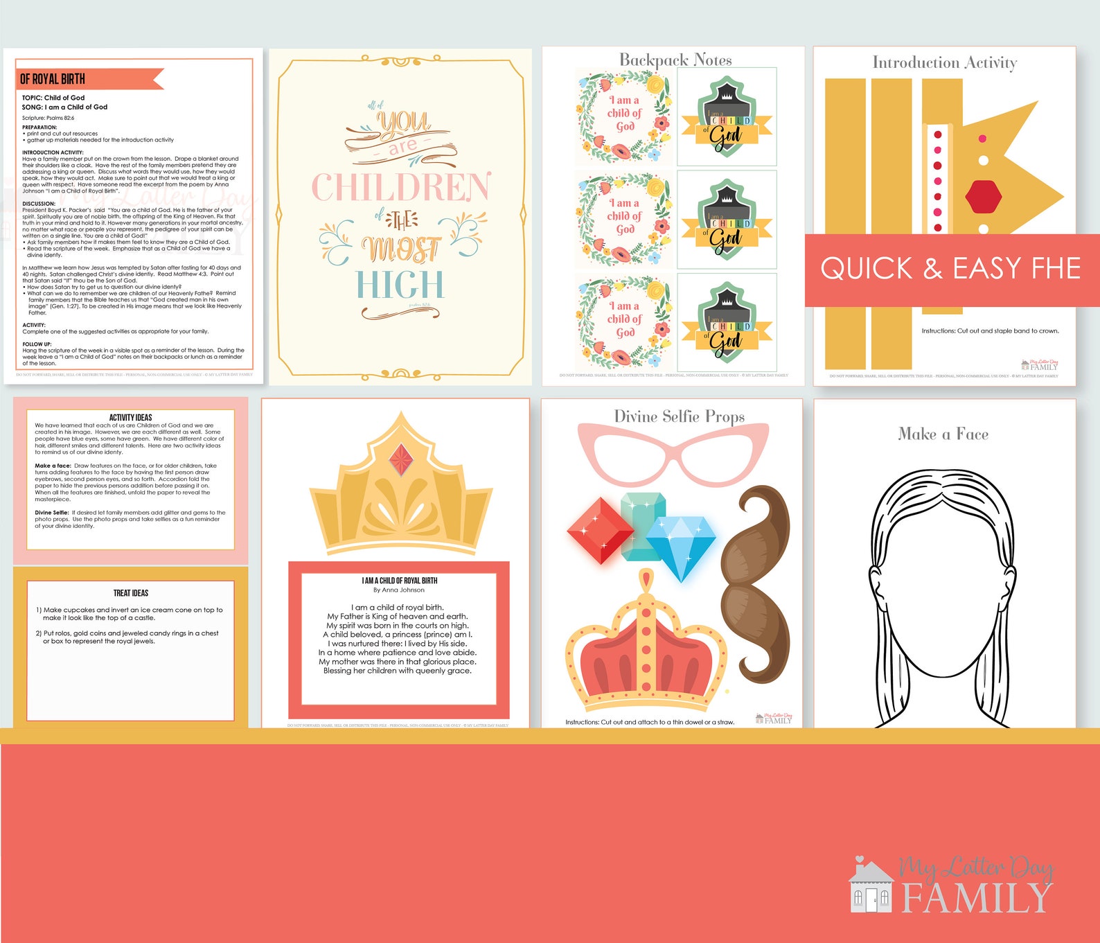 Of Royal Birth Family Home Evening Lesson Plan Downloadable Lesson Kit ...