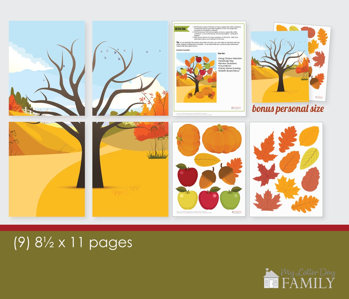 Printable Fall Activity Tree for Singing Time Song Choices, Lesson ...