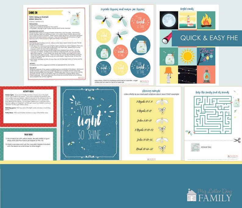 Let Your Light Shine Family Home Evening Lesson Plan Instant Download ...
