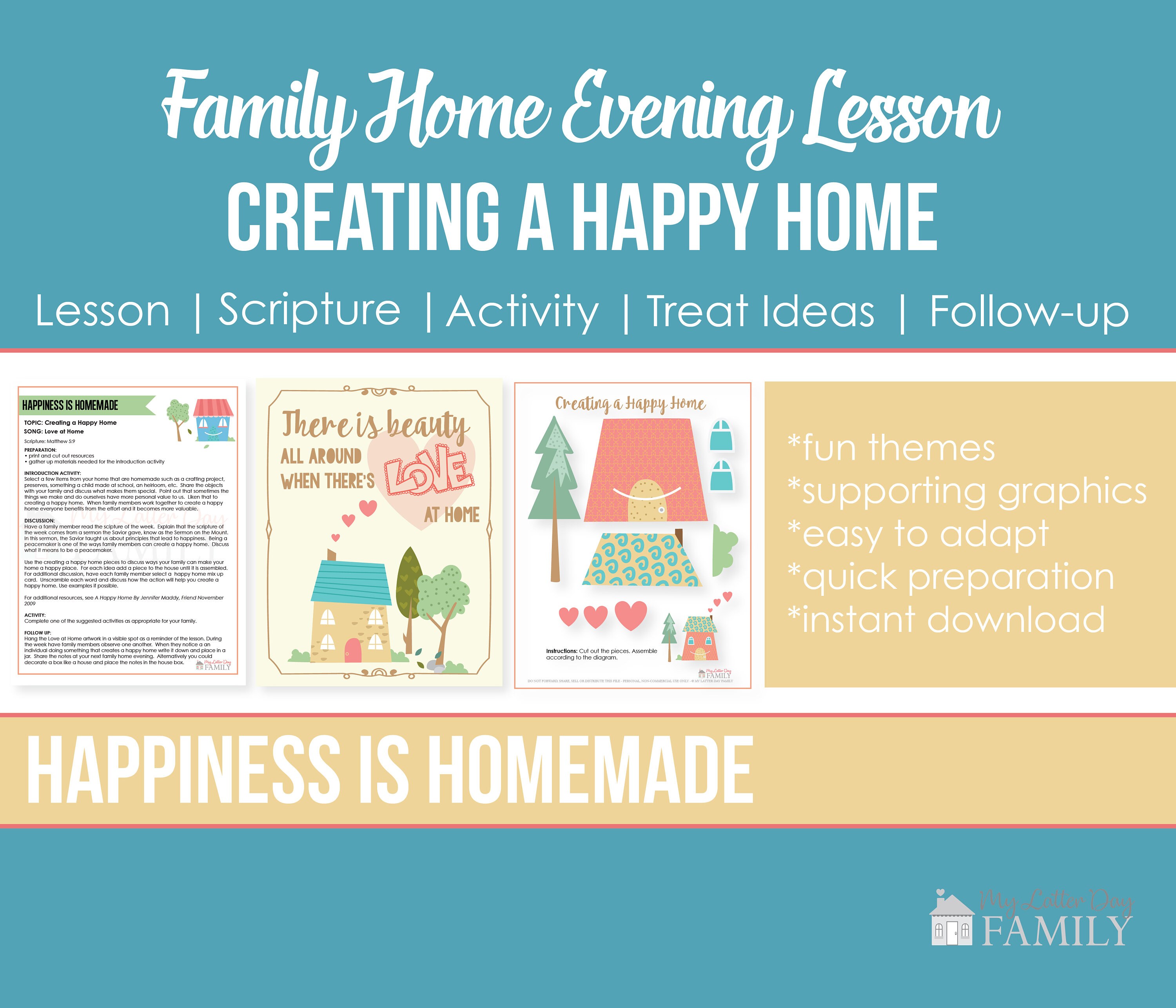 Happiness is Homemade Family Home Evening Lesson Plan Downloadable ...