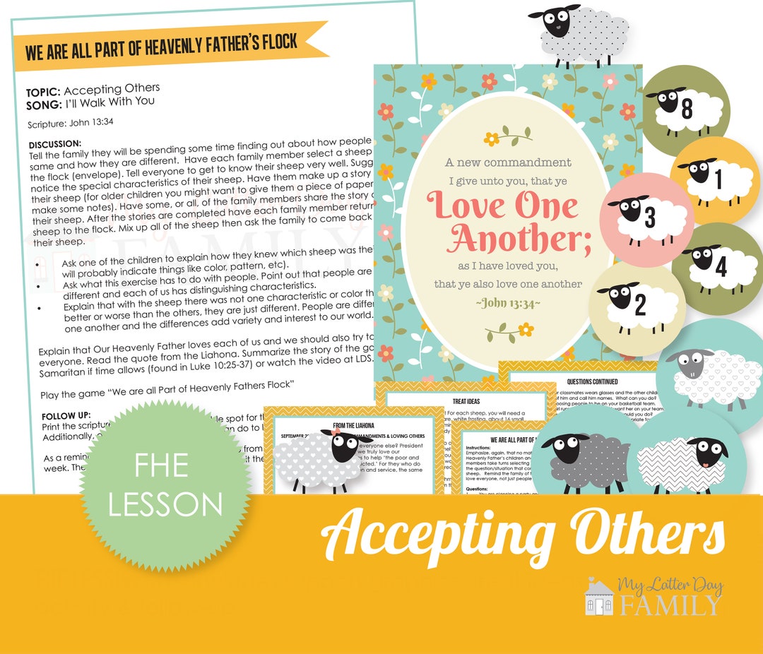 FHE Lesson Plan Love One Another Digital Instant Download Family Home ...