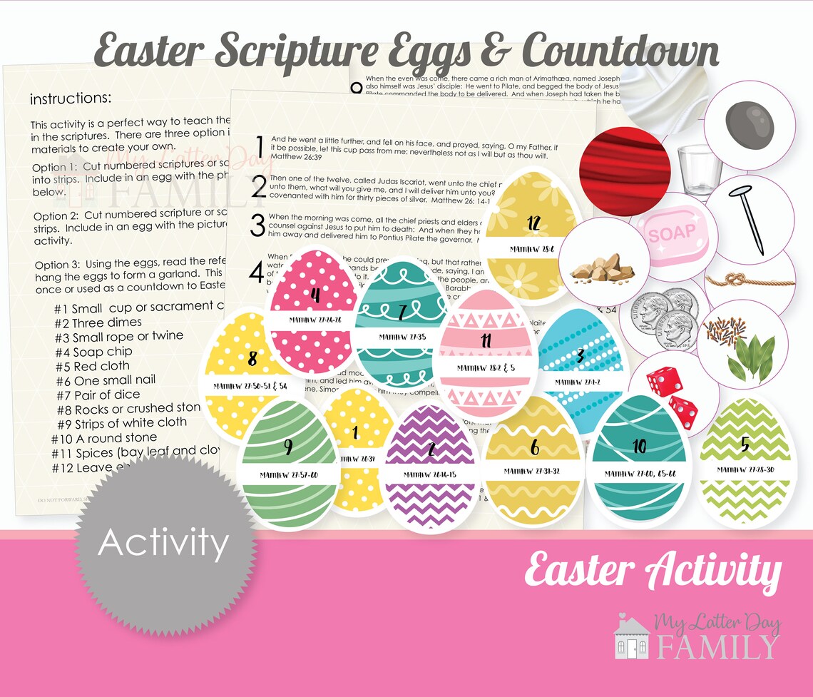 Printable Scripture Eggs Activity, Easter Egg Hunt - DIY PRINTABLE - Etsy
