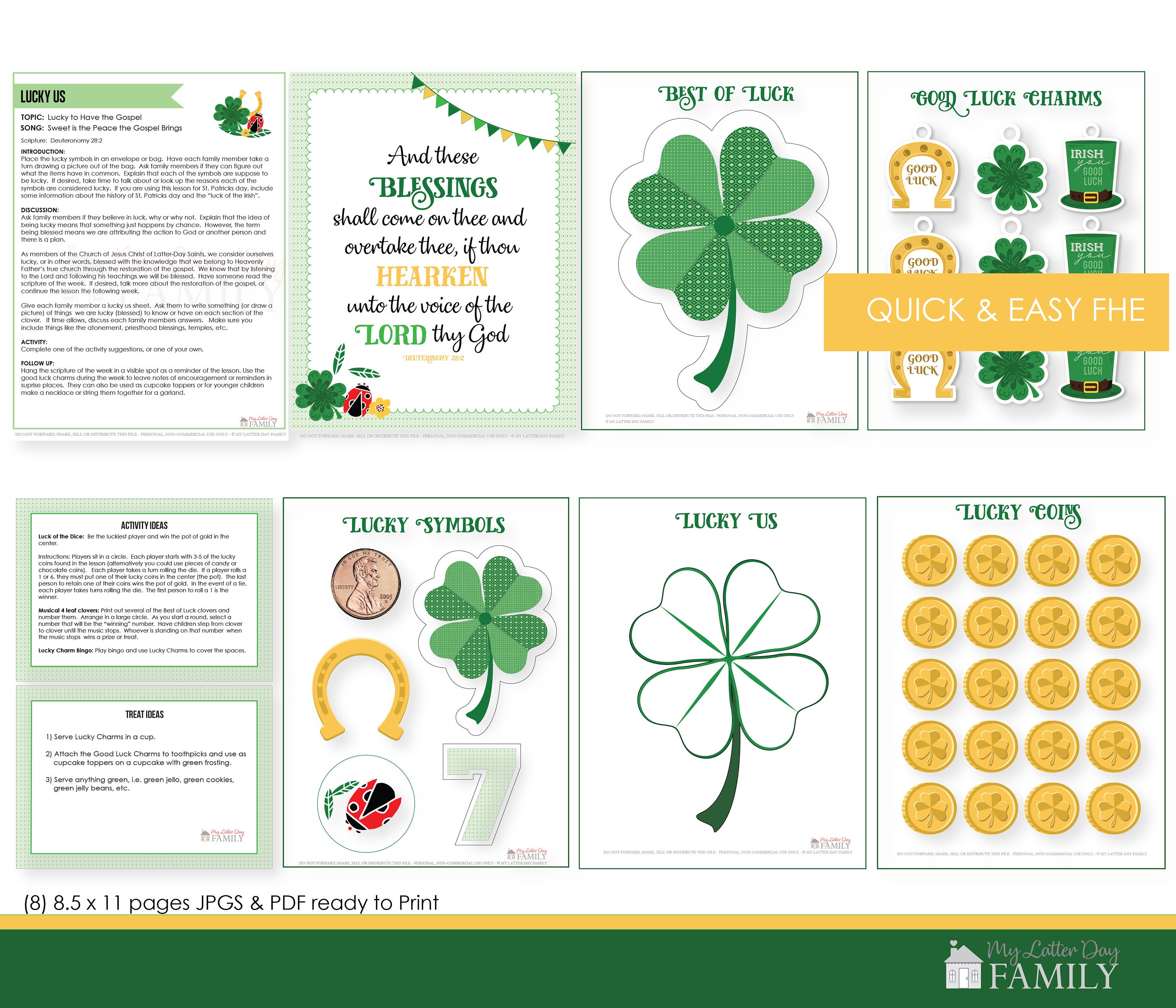 Lucky Us Family Home Evening Lesson Plan Downloadable Lesson Kit , St ...