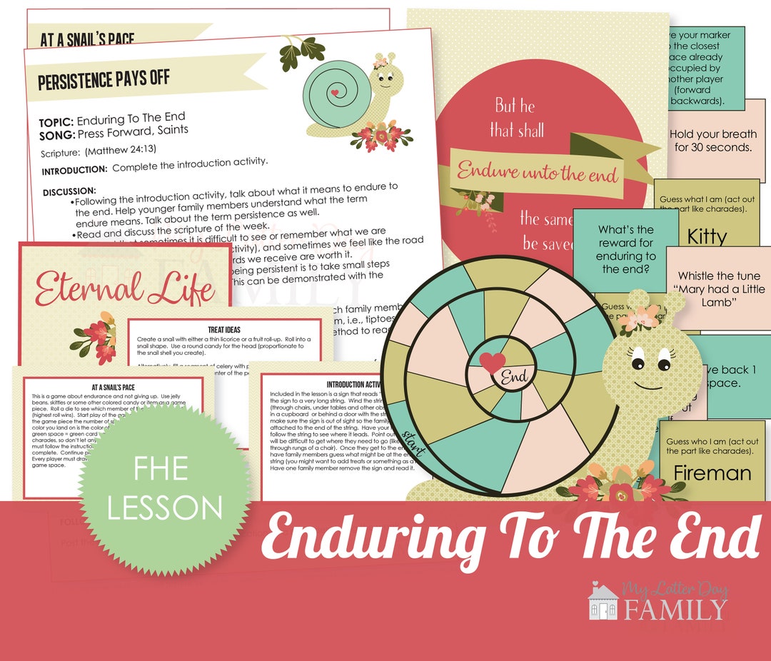 Family Home Evening Lesson Plan Enduring to the End, Printable Family ...