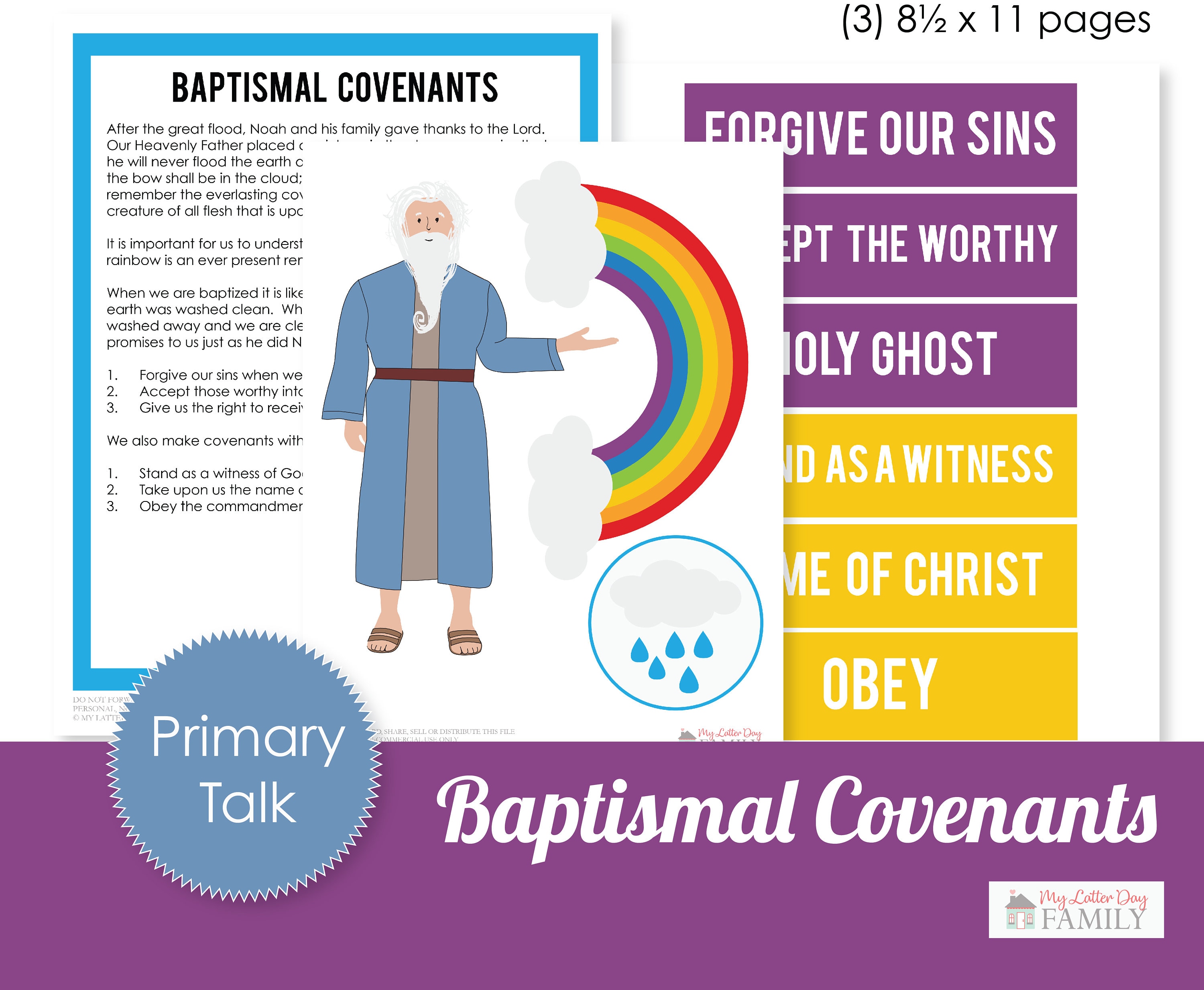 LDS Primary Talk Printable With Graphics Topic: Baptismal Covenants ...