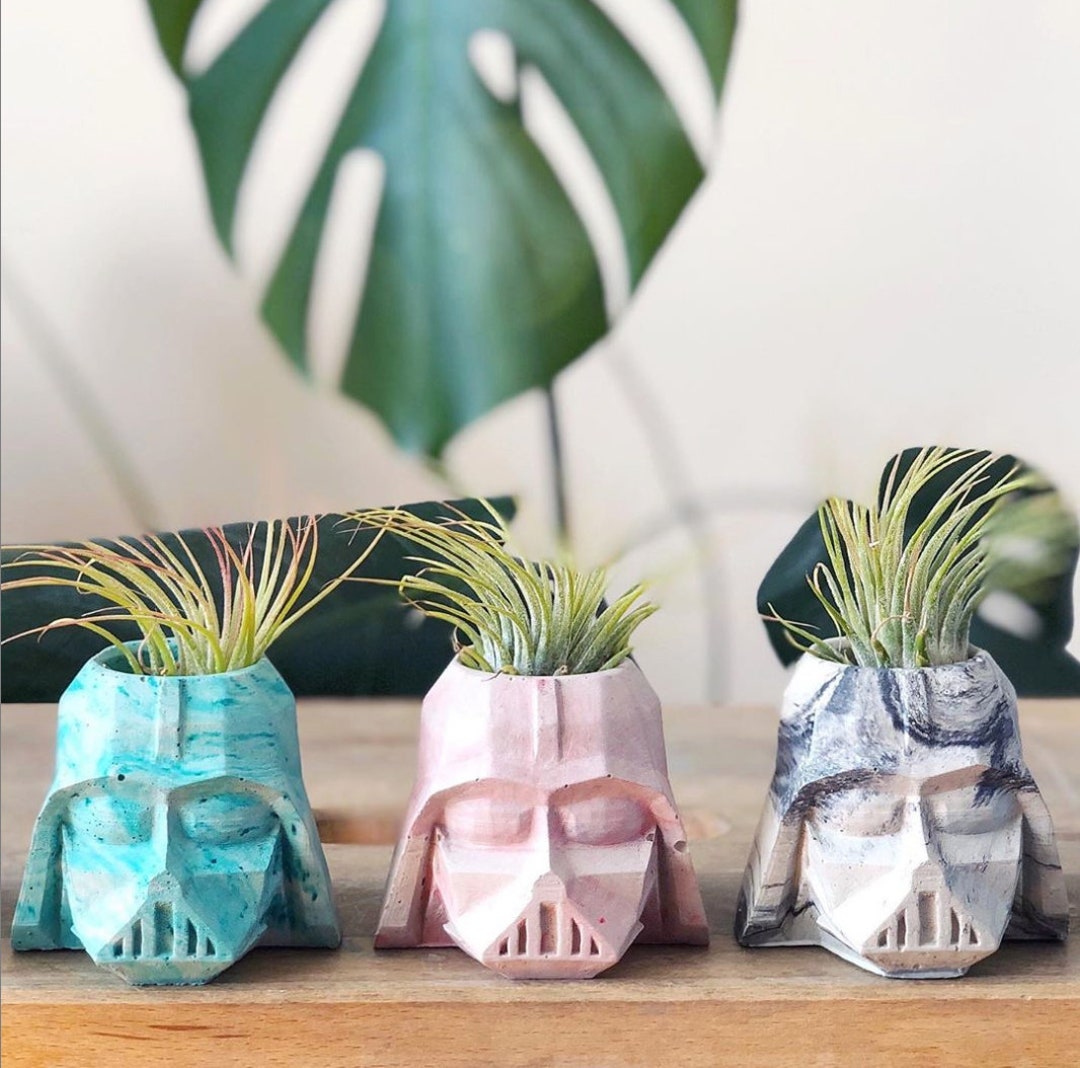Villain SMALL Star Wars Air Planter Fan Art Home Decor Marble Cement ...