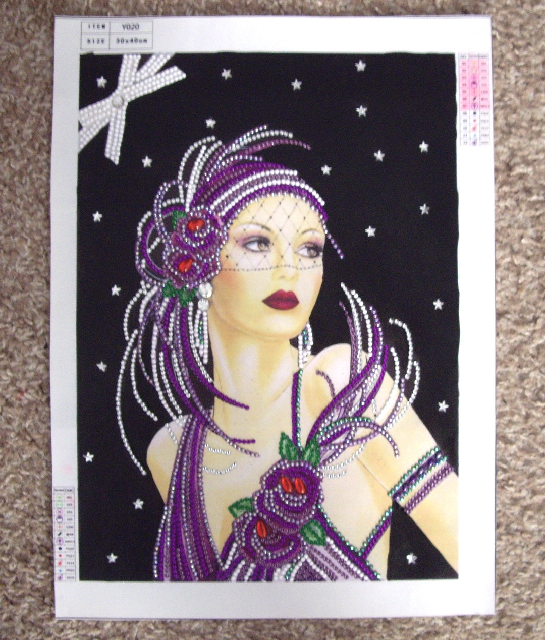 Finished / Unframed Diamond Art.."so Pretty" - Etsy