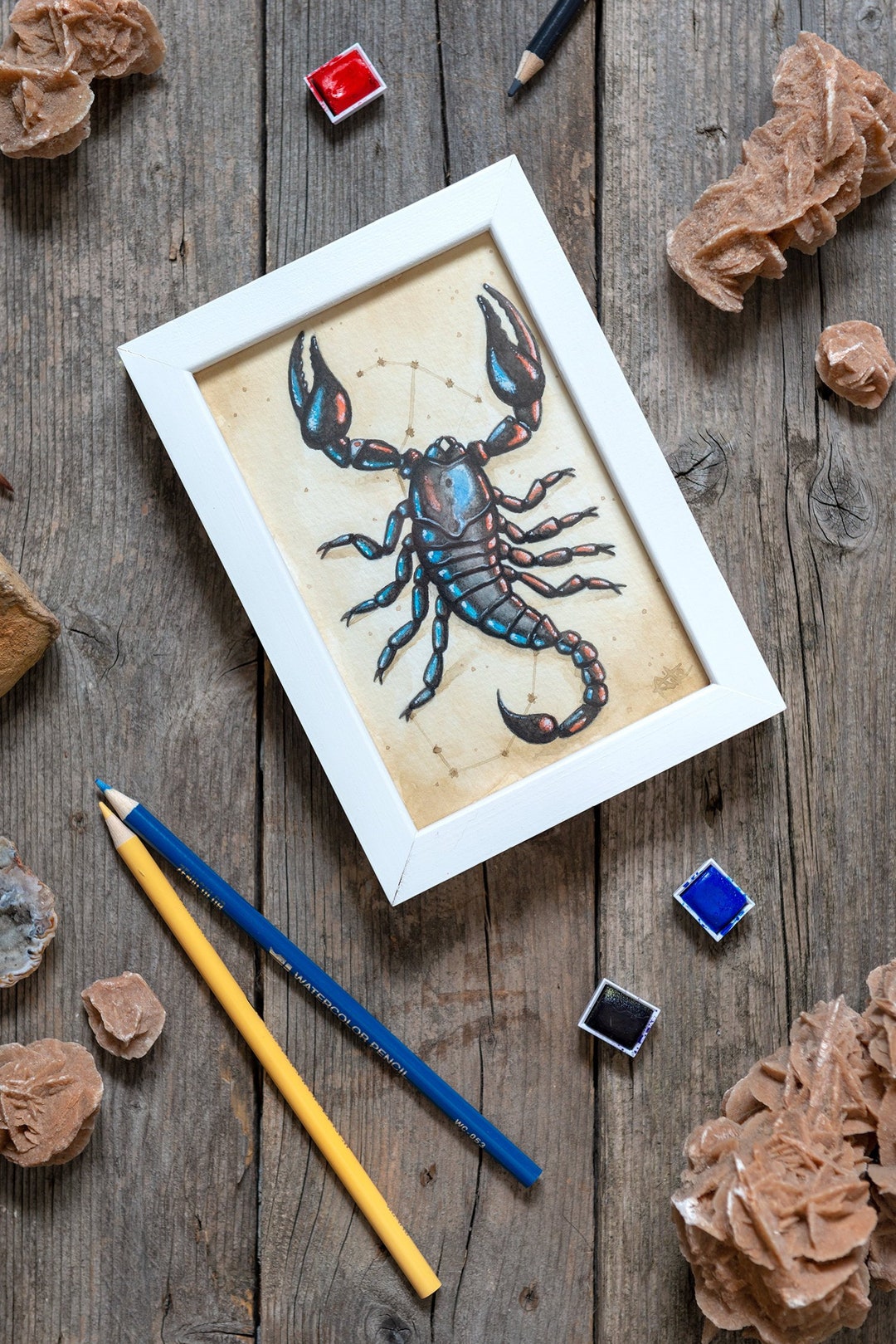 SCORPIO, Zodiac Signs Series, Watercolor Technique - Unique Piece - No ...