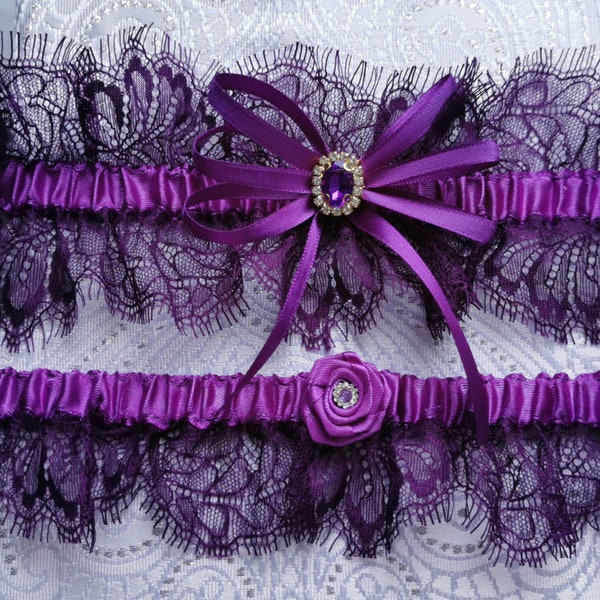 Royal Purple Garters - Etsy