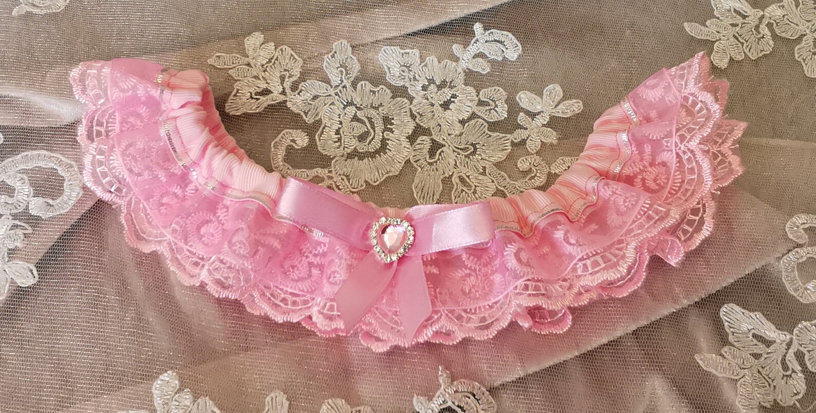 Pink Lace Bridal Garter Toss, Pink Wedding Garter, Handmade Garters ...