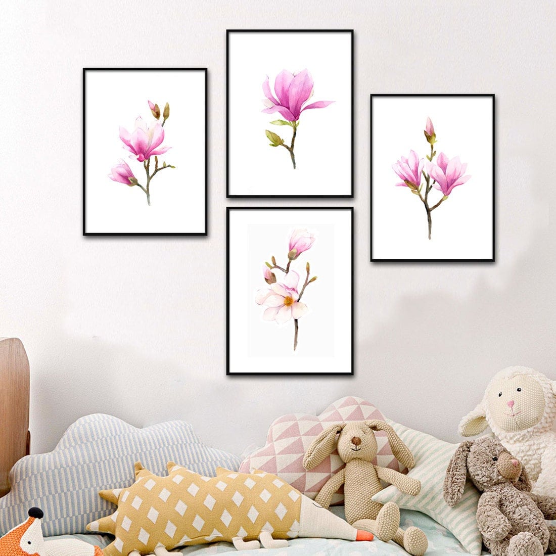 Set of 4 Magnolia Prints Magnolia Watercolor Painting Prints - Etsy UK