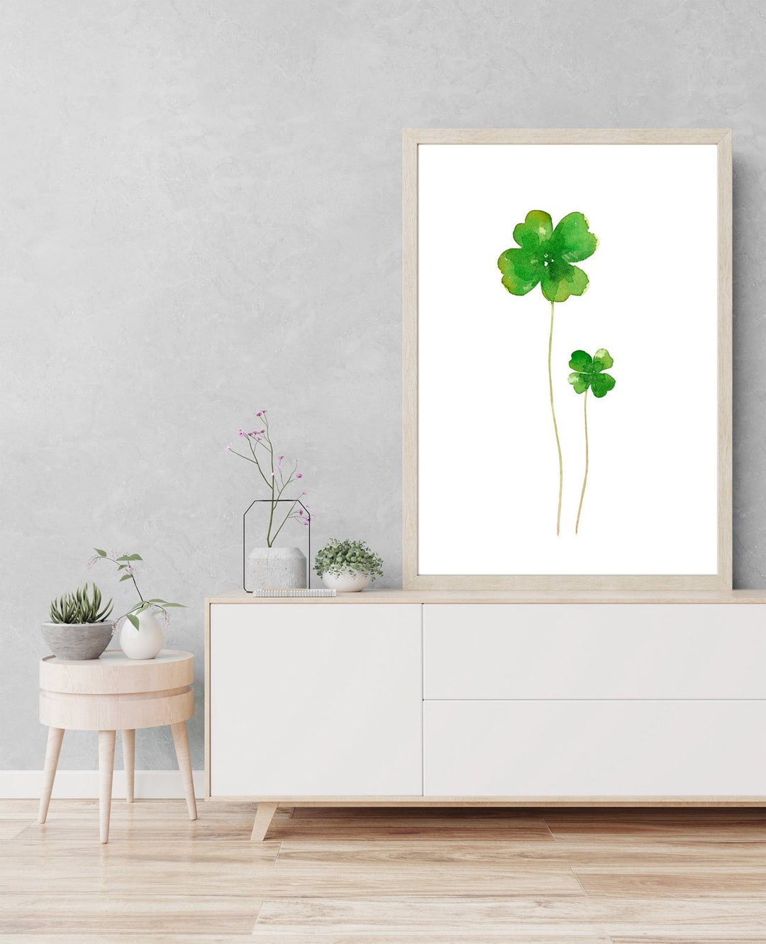 Four Leaf Clover Print of Watercolour Painting, St Patrick's Day, Good ...