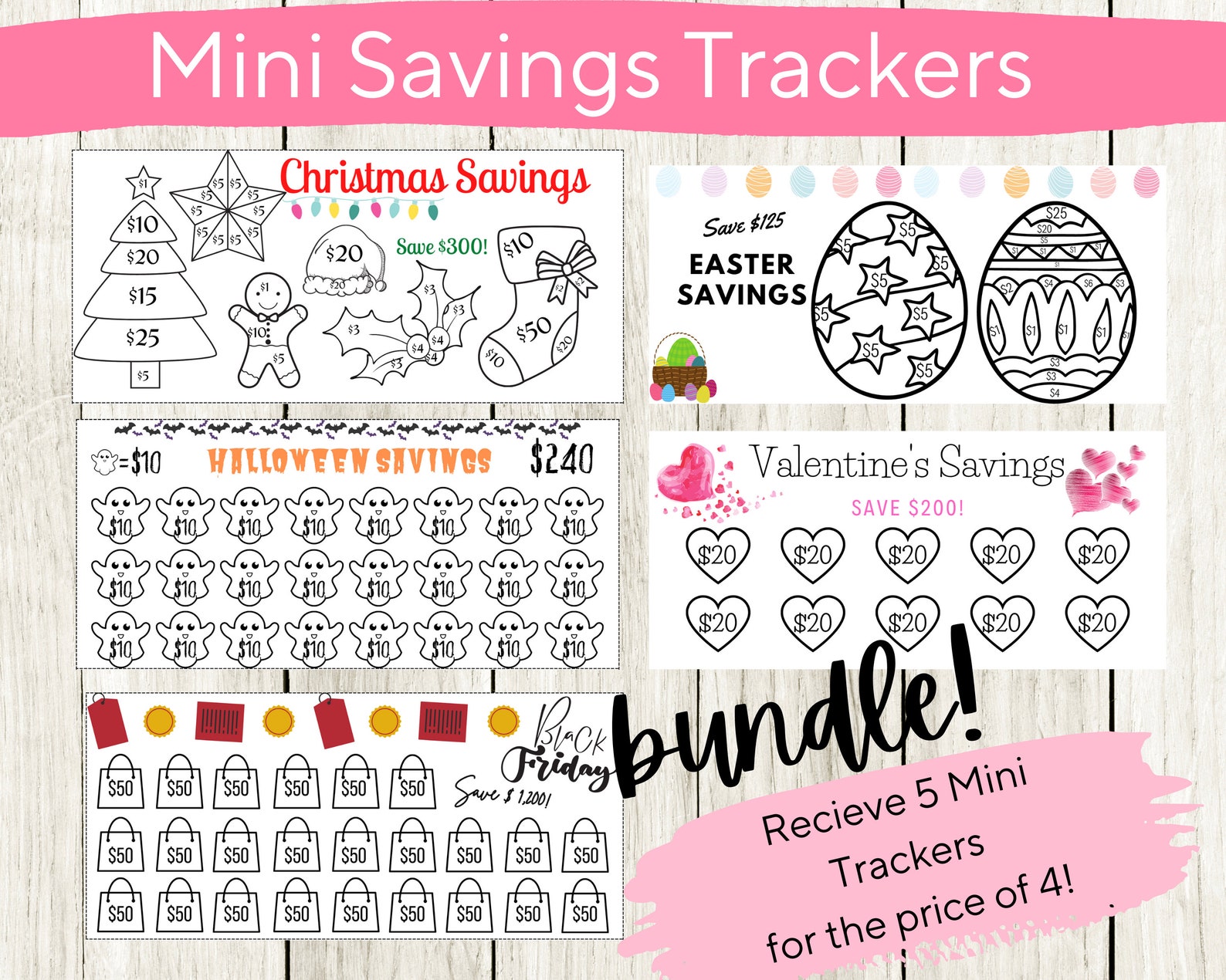 Mini Holiday Trackers BUNDLE Christmas Valentines Day - Etsy