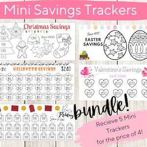 Mini Holiday Trackers BUNDLE, Christmas, Valentines Day, Halloween ...