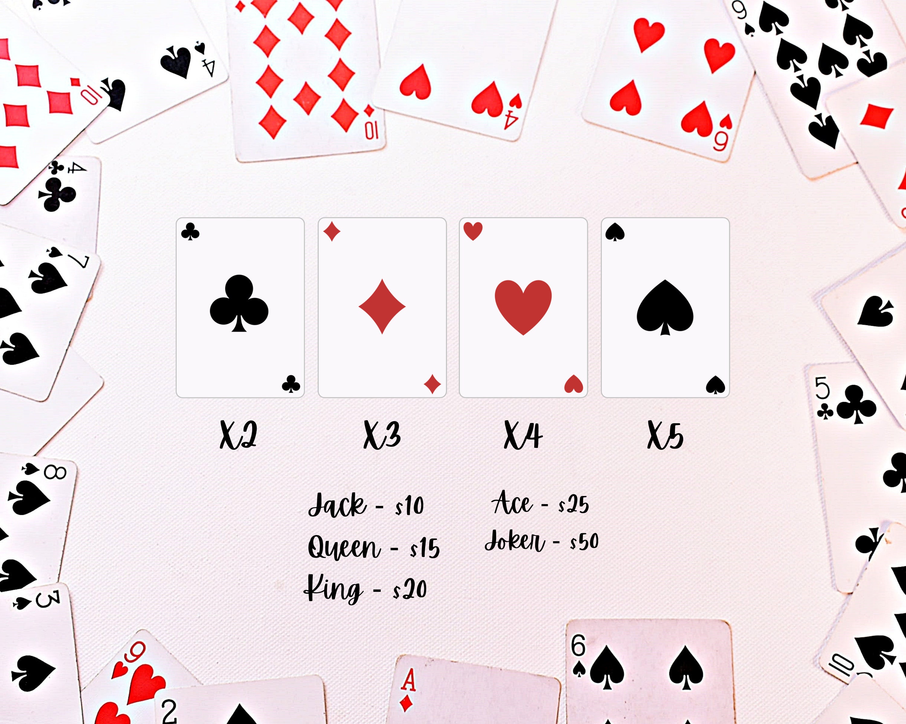 Playing Card Savings Challenge A6 Fits Cash Envelopes | Etsy