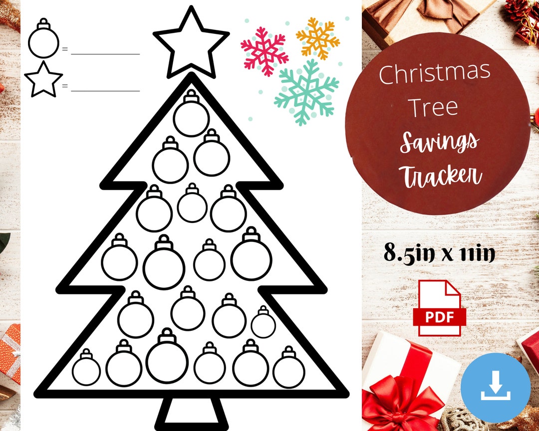 Christmas Tree Savings Tracker 8.5in X 11in High Quality PDF - Etsy