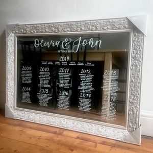 Mirror Table Plan / Seating Chart for Weddings / Custom / - Etsy UK