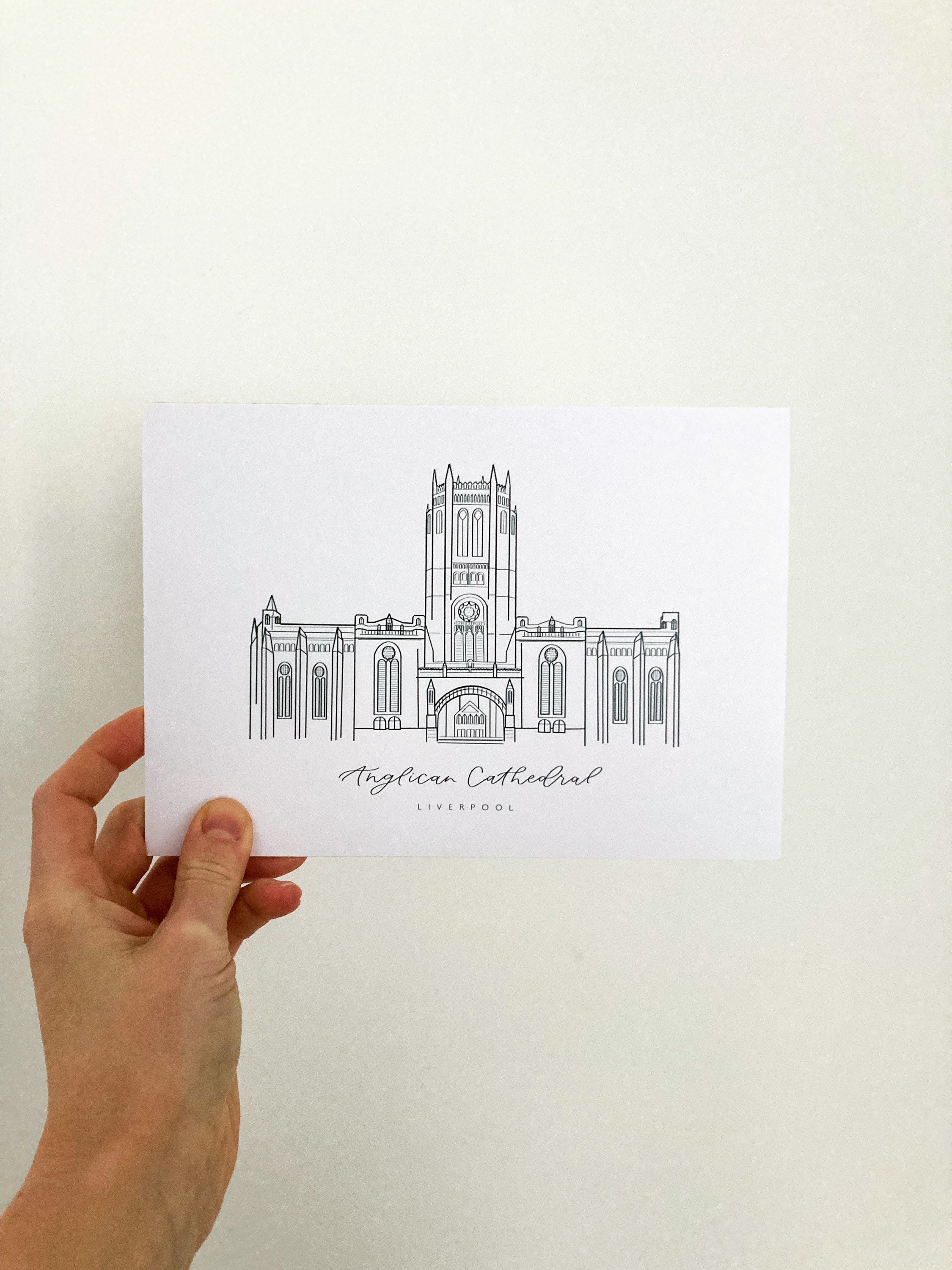 Anglican Cathedral Liverpool Print Line Drawing With - Etsy