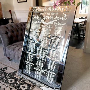 Mirror Table Plan / Seating Chart for Weddings / Custom / - Etsy UK