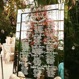 Mirror Table Plan / Seating Chart for Weddings / Custom / - Etsy UK