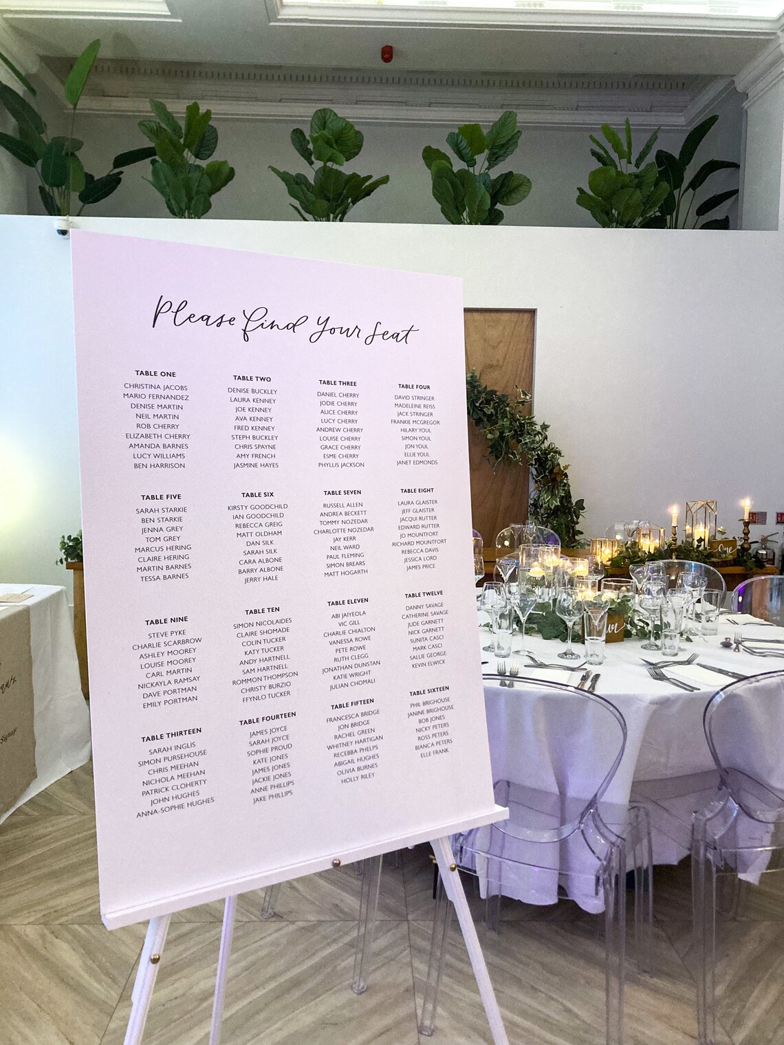 Minimal Design Wedding Table Plan With Calligraphy Title / - Etsy UK