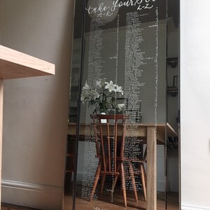 Mirror Table Plan / Seating Chart for Weddings / Custom / - Etsy UK