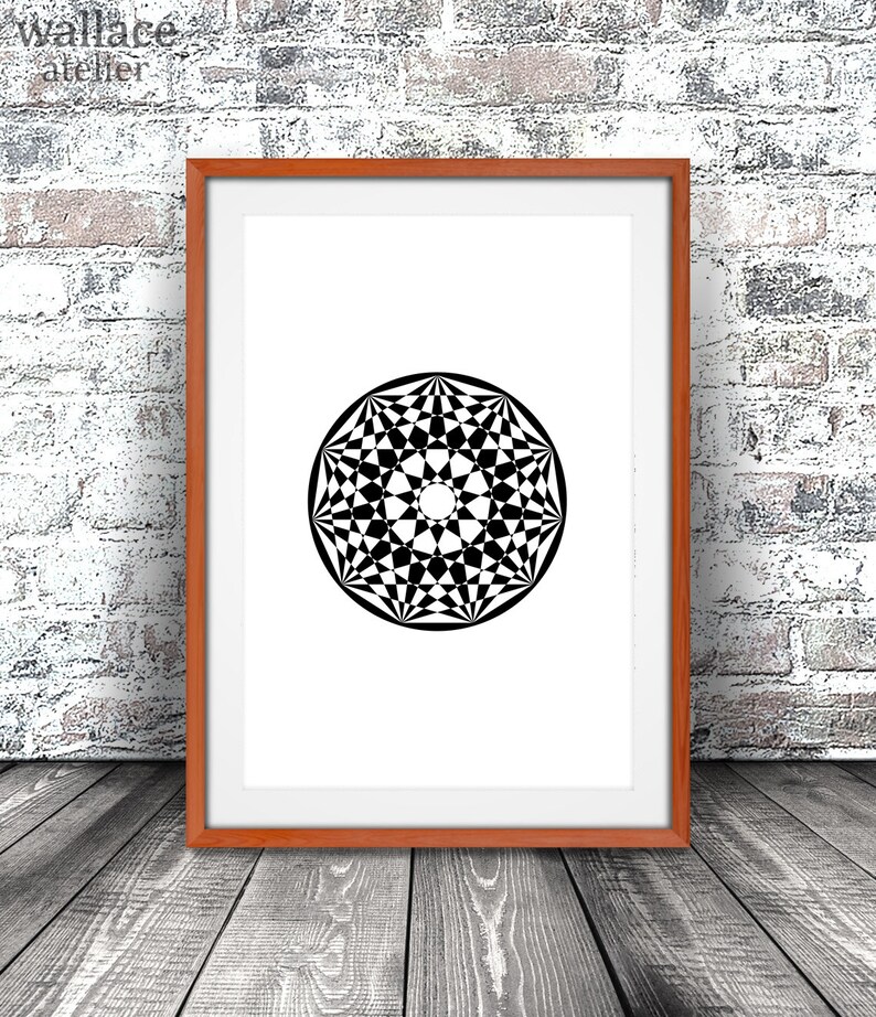 Eleven Pointed Star Hendecagram Print 11 of 12 Black and | Etsy