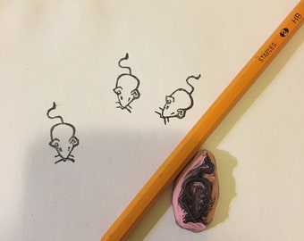 Mouse or Rat Trap Mounted Rubber Stamp very Small - Etsy