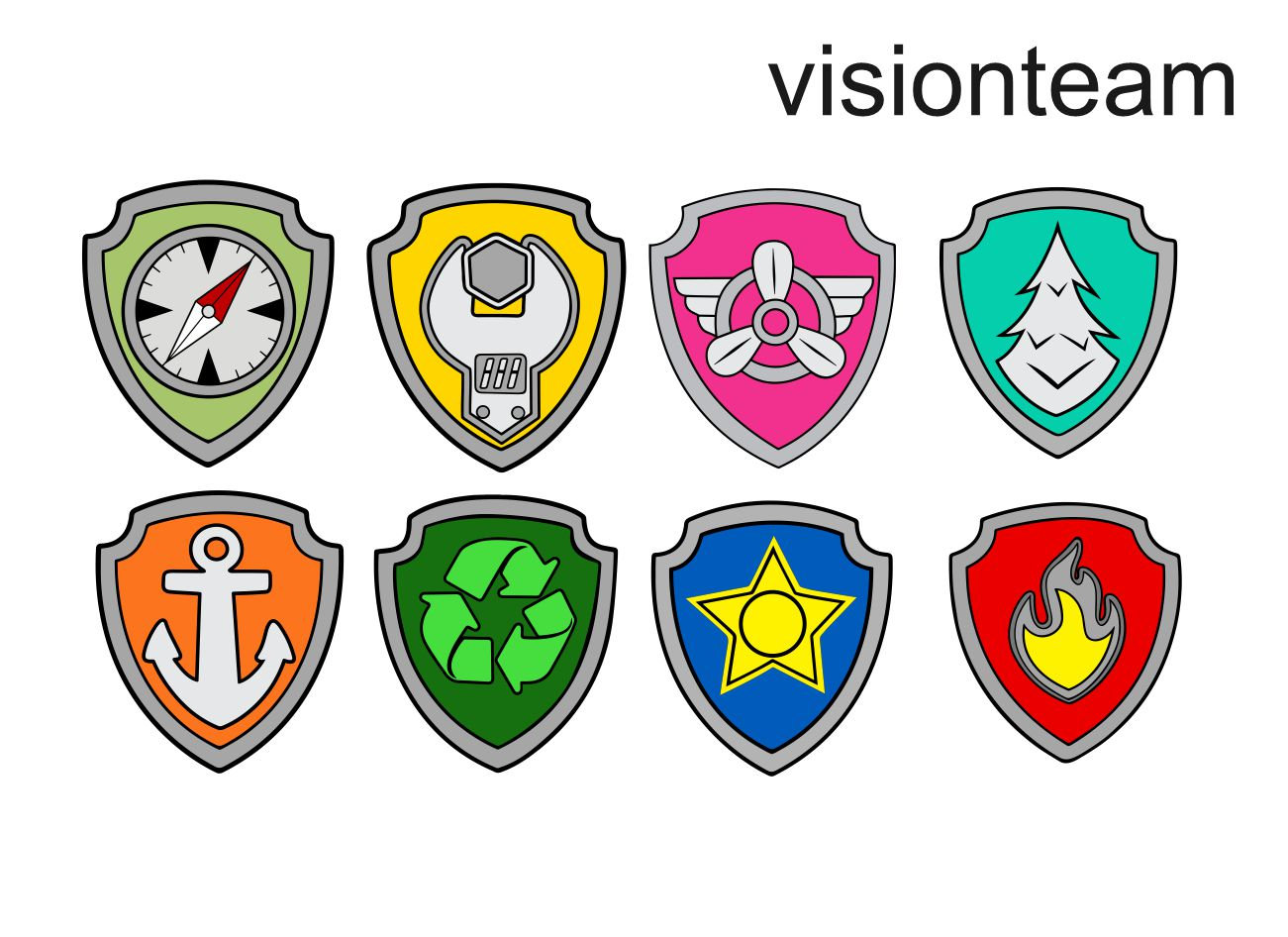 Paw Patrol Bundle SVG Paw Patrol Shield Bundle SVG Paw | Etsy